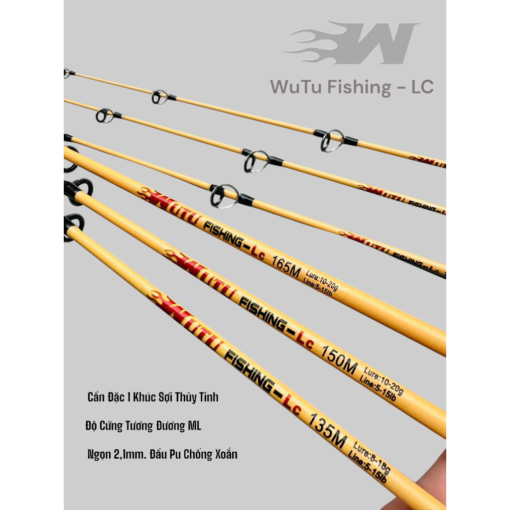 (Lẻ Cần) Cần WuTu Fishing - LC 1 Khúc Đặc Ruột, Đầu Pu Chống Xoắn ...