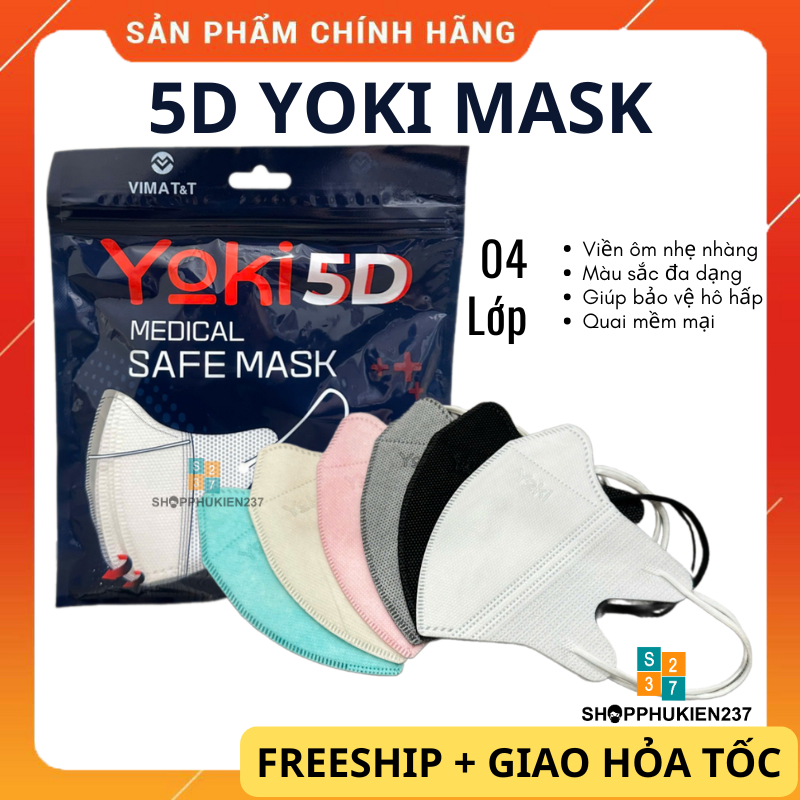 Set 50 Cái Khẩu Trang Yoki 5D Mask Thiết Kế Siêu Dễ Chịu 4 Lớp Kháng ...