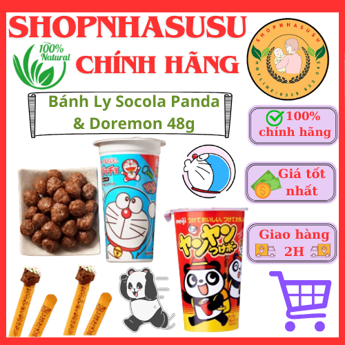 Bánh Ly Socola Panda & Doremon 48g | Shopee Việt Nam