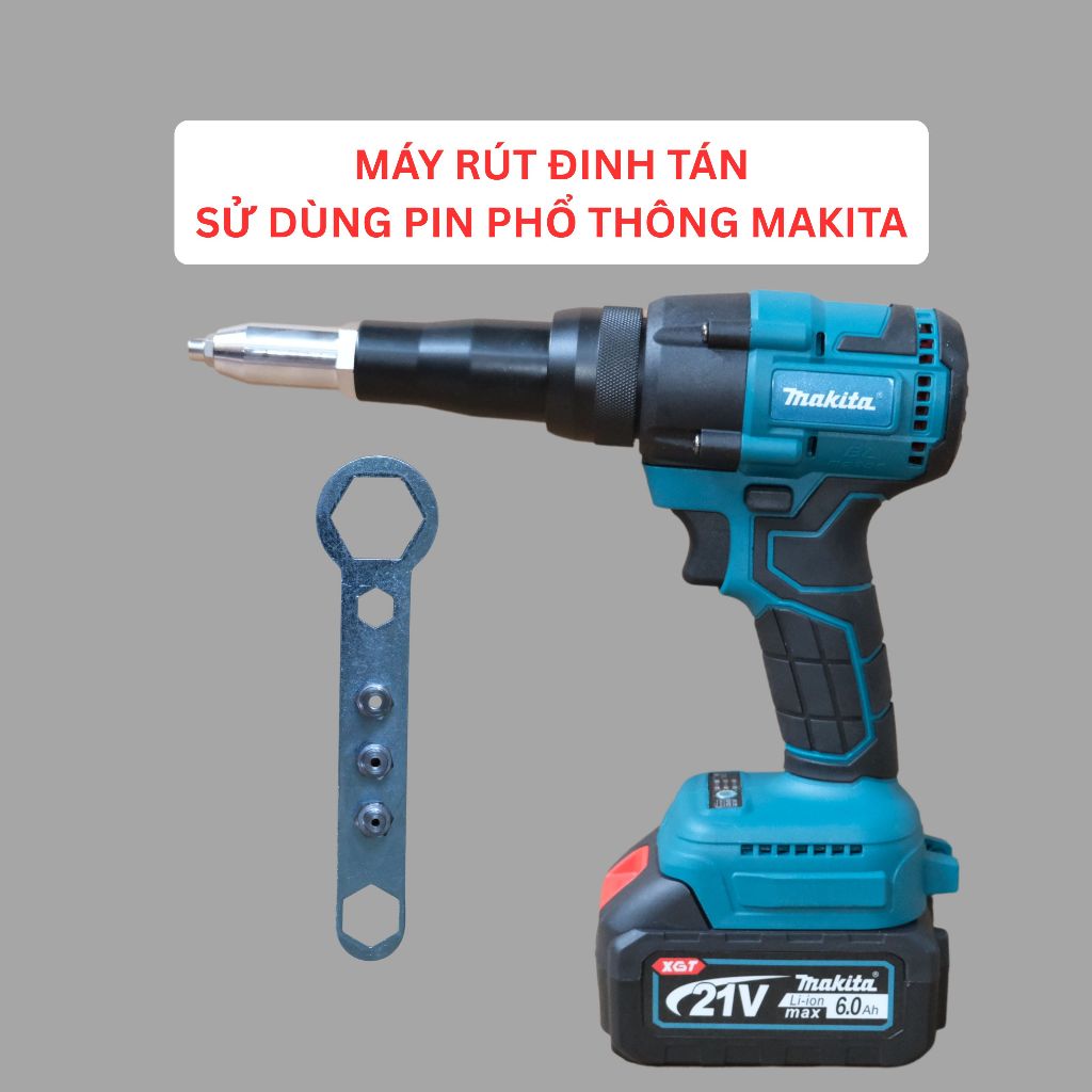Máy rút đinh rive dùng pin phổ thông Makita 18-21V động cơ không chổi ...