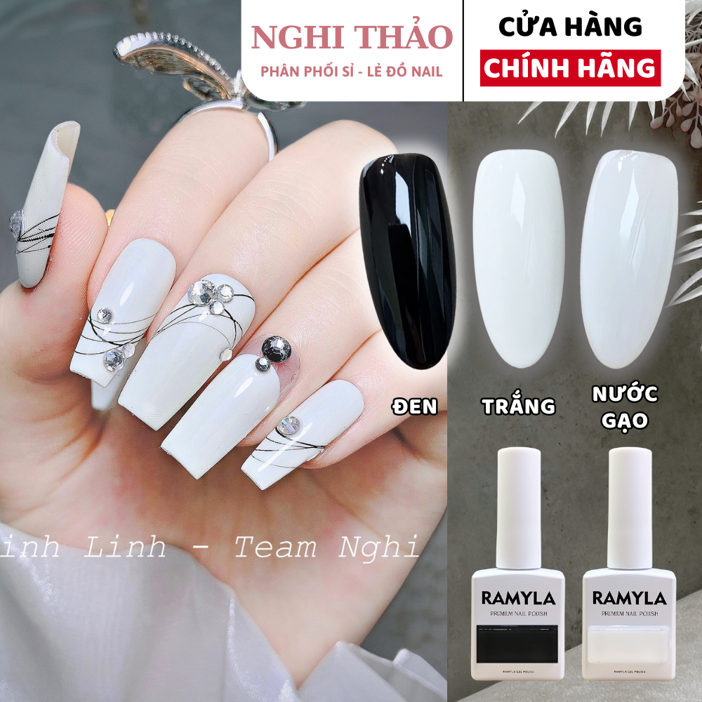 Sơn gel đen trắng nước gạo RAMYLA mã CN Nghi Thảo Nails | Shopee Việt Nam