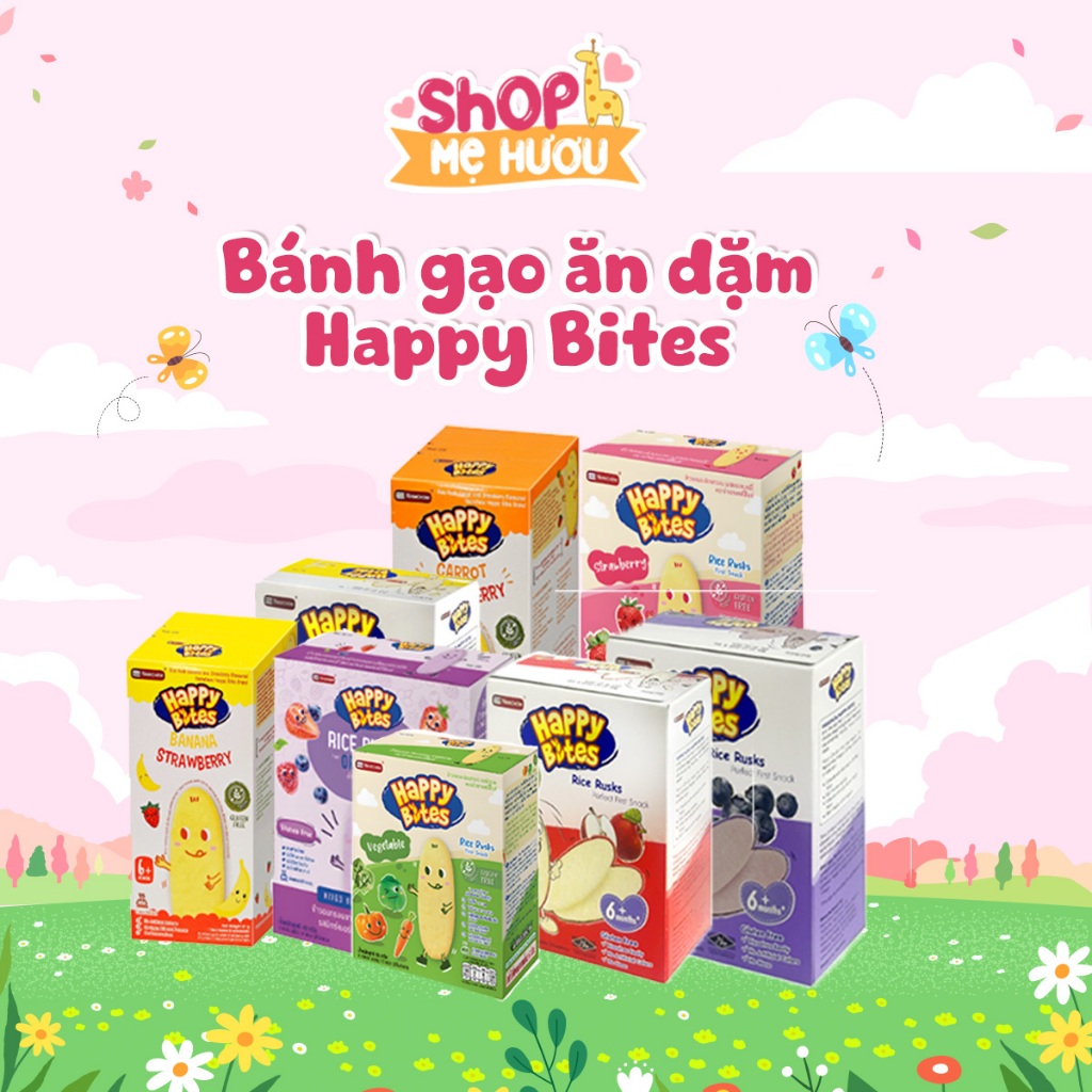 Bánh gạo ăn dặm Happy Bites cho bé từ 6 tháng | Shopee Việt Nam
