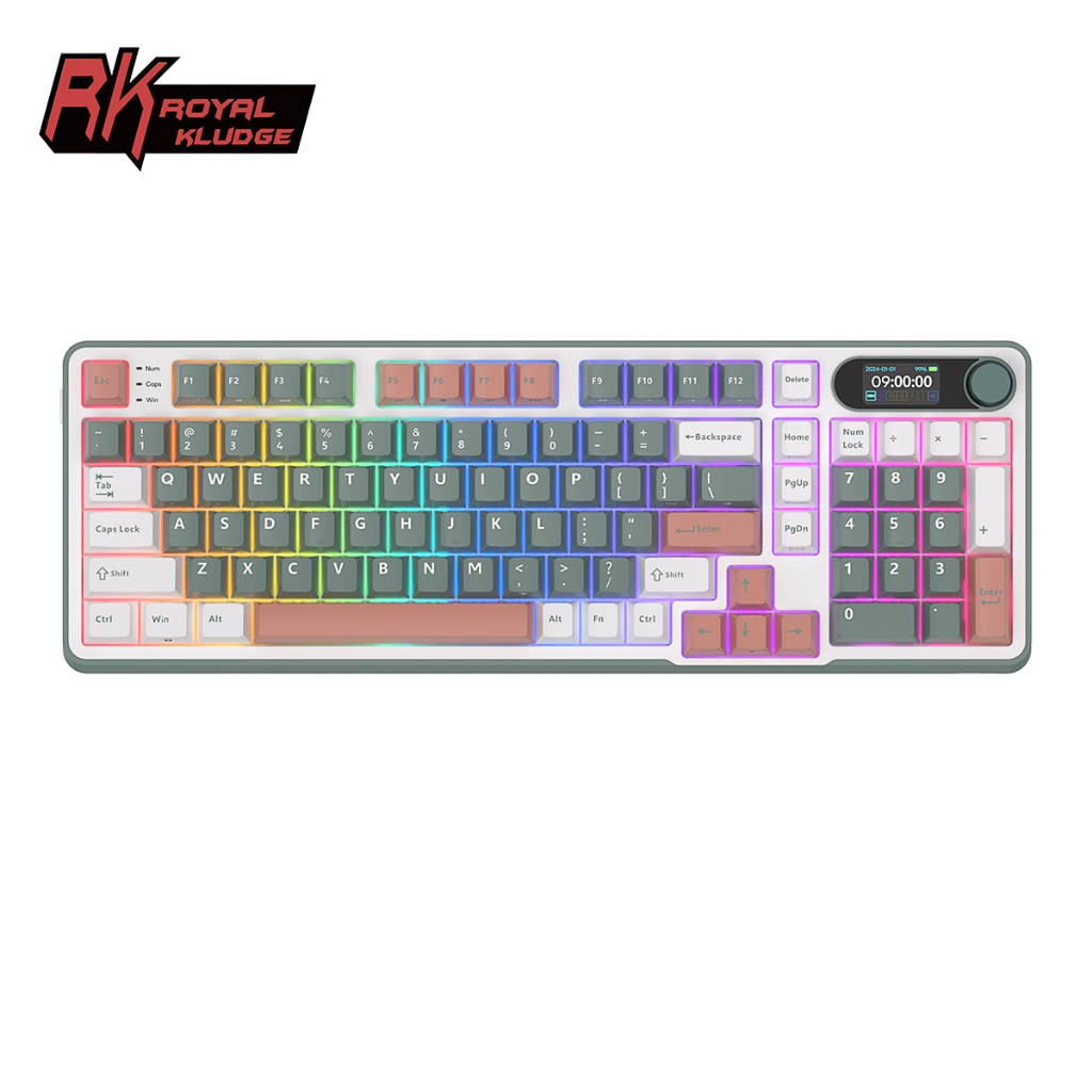 RK Royal Kludge RK S98 Camping 98 Key Tri-Mode RGB Wired Bluetooth 2.4G ...