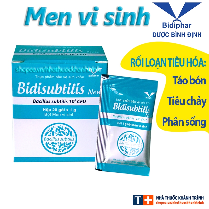 (hộp 20 gói) Men vi sinh Bidisubtilis New Bidiphar, hỗ trợ tiêu hóa cho ...