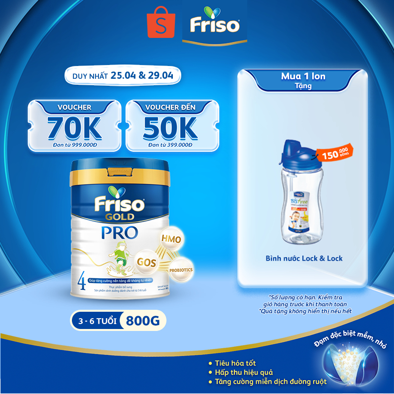 [Nhập khẩu Hà Lan] Sữa Bột Friso Gold Pro 4 800g (Cho Trẻ Từ 3-6 tuổi ...