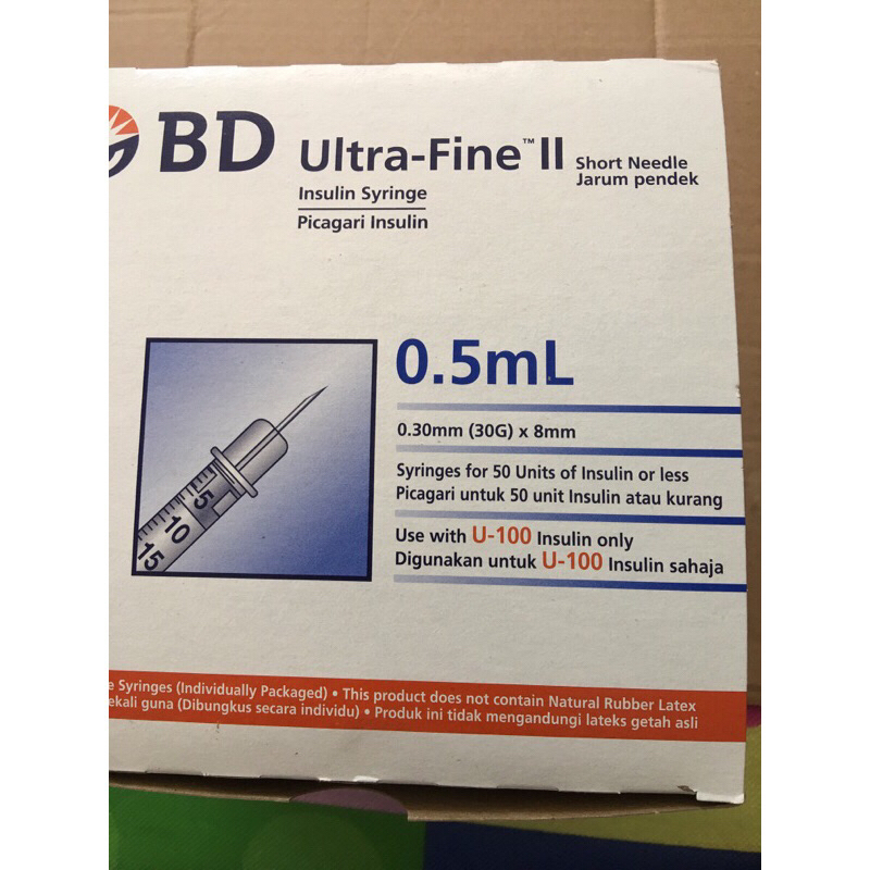 bơm kim tiêm insulin BD ultra fine II 0.5ml 0.30mm (30G) x 8mm usa mỹ kim chích tiểu đường ...