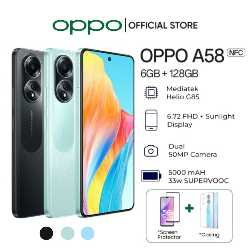 Điện Thoại OPPO A58 Mới | RAM 8GB + ROM 256GB | Sạc Nhanh 33W SUPERVOOC ...