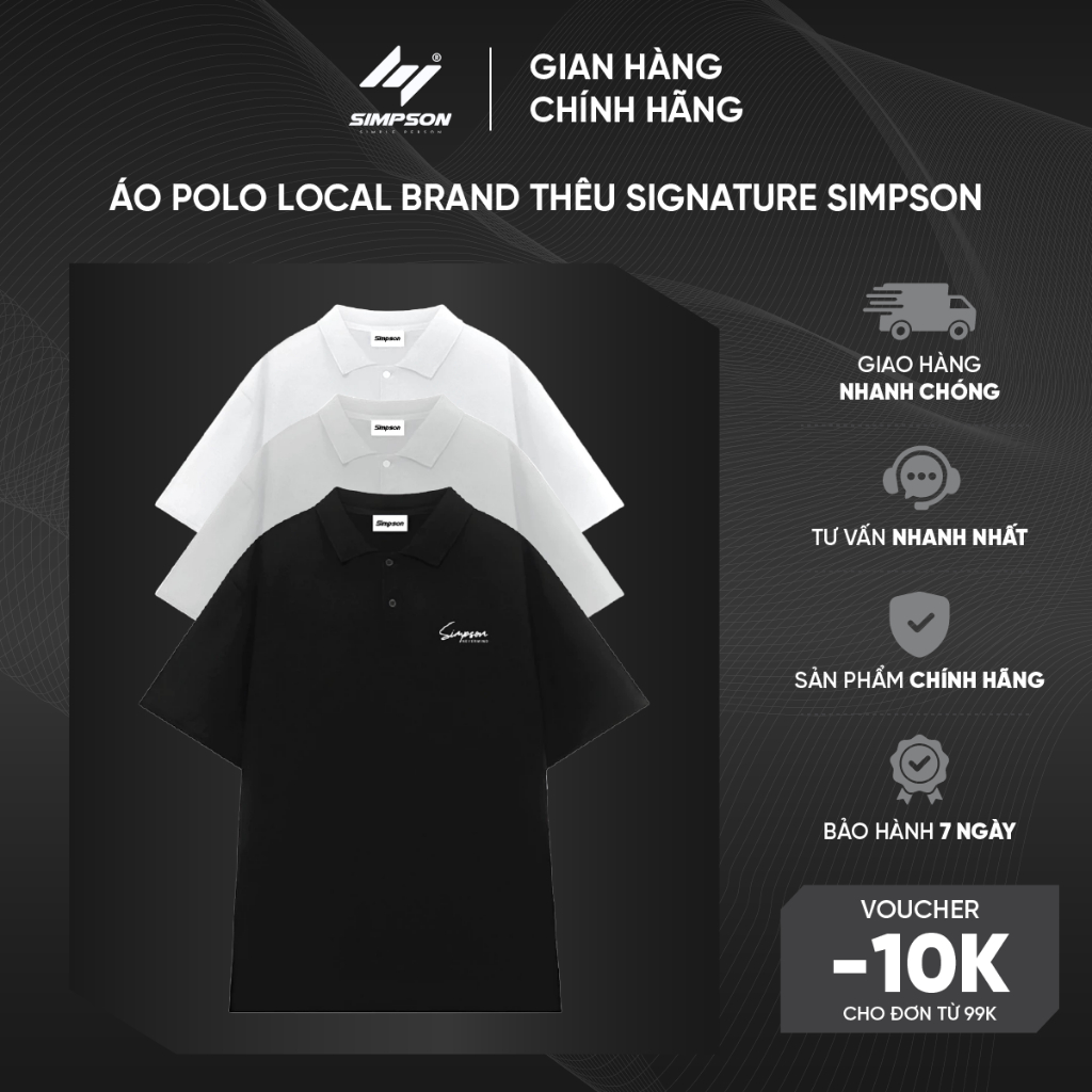[NO RESTOCK] Áo Polo Local Brand Thêu Signature Simpson Polo Unisex Nam ...
