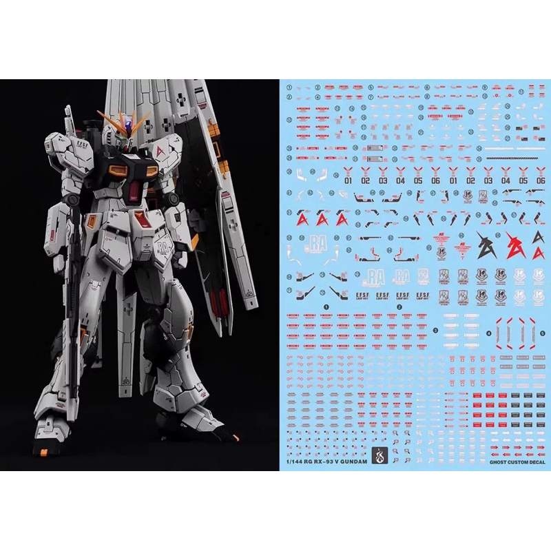 [Ghost/G-rework] Decal/Đề can nước mô hình RG RX-93 Nu gundam | Shopee ...