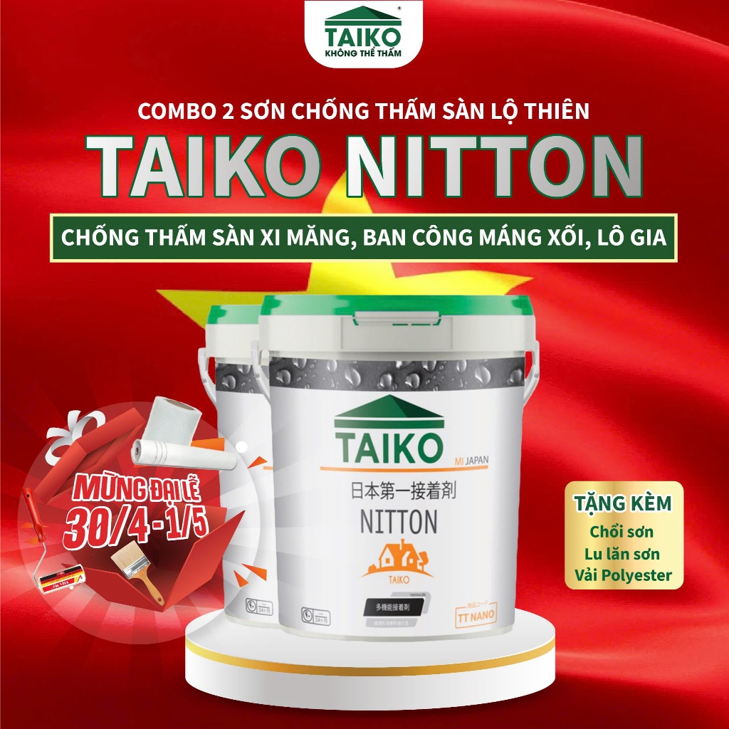 [Thùng 10 Kg - Chính Hãng] Keo Sơn Chống Dột Chống Thấm Sàn Mái Taiko ...