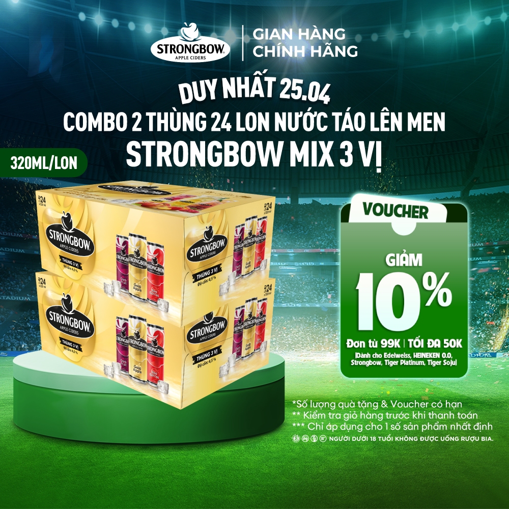 ĐỘ CỒN 4.5% - HỎA TỐC HCM - Combo 2 Thùng 24 lon nước táo lên men ...