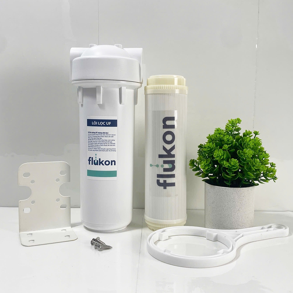 Bộ Lọc Tổng UF Flukon Cốc 10inch Cho Gia Đình, Nhà Hàng, Quan Ăn Sợi RPVDF Siêu Bền Vệ Sinh Dễ ...