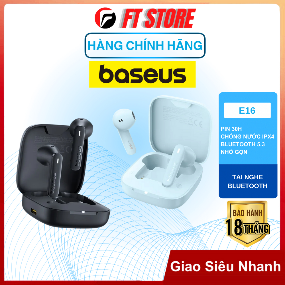 Tai nghe Bluetooth Baseus E16, kết nối ổn định, thiết kế in-ear, chống ...