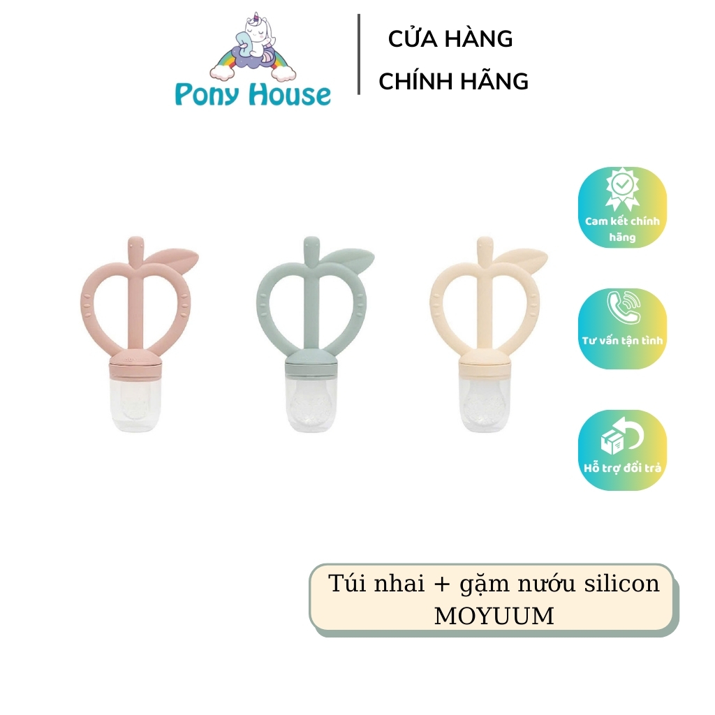 Túi Nhai Hoa Quả Kèm Gặm Nướu Silicon 2 in 1 Moyuum Feeder Teether ...