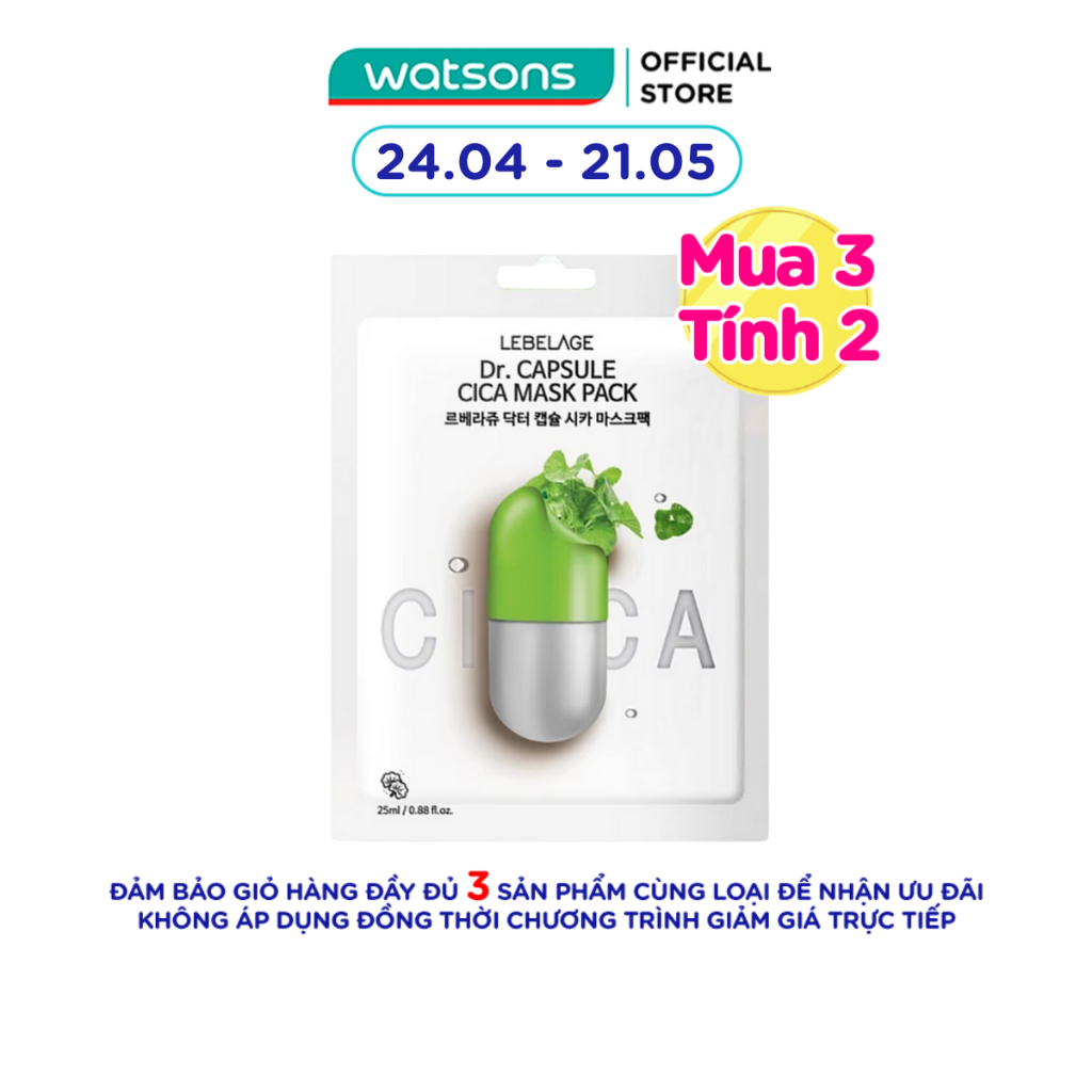 Mặt Nạ Lebelage Chiết Xuất Rau Má Dr.Capsule Cica Mask Pack 25ml | Shopee Việt Nam