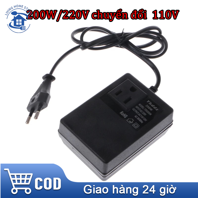 [🎆 Free shipping] Đổi nguồn điện 220v sang 110v 200w, bộ chuyển đổ nguồn 220v => 110v biến thế ...