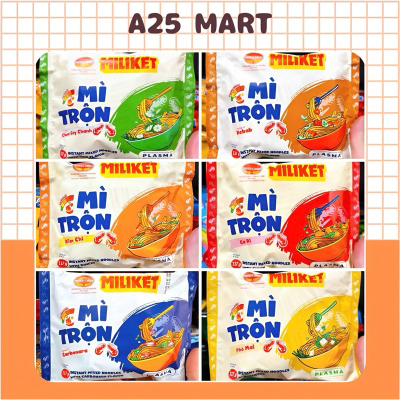 Mì Trộn Miliket Vị Chanh Chua Cay/ Phô Mai/ Kebab/ Kim Chi/ Cà Ri ...