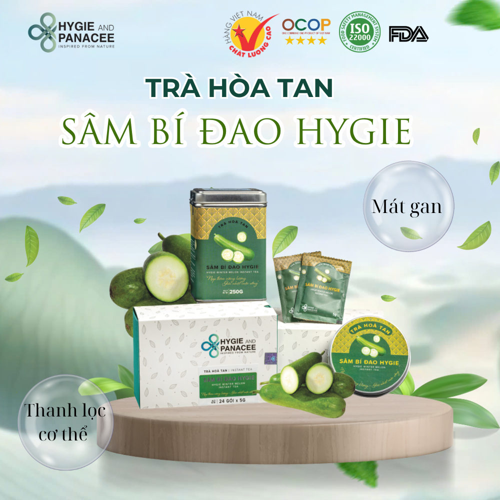 Trà Sâm Bí Đao Hygie 50g/150g/250g/Hộp 24 gói x 5g thanh nhiệt, giảm ...
