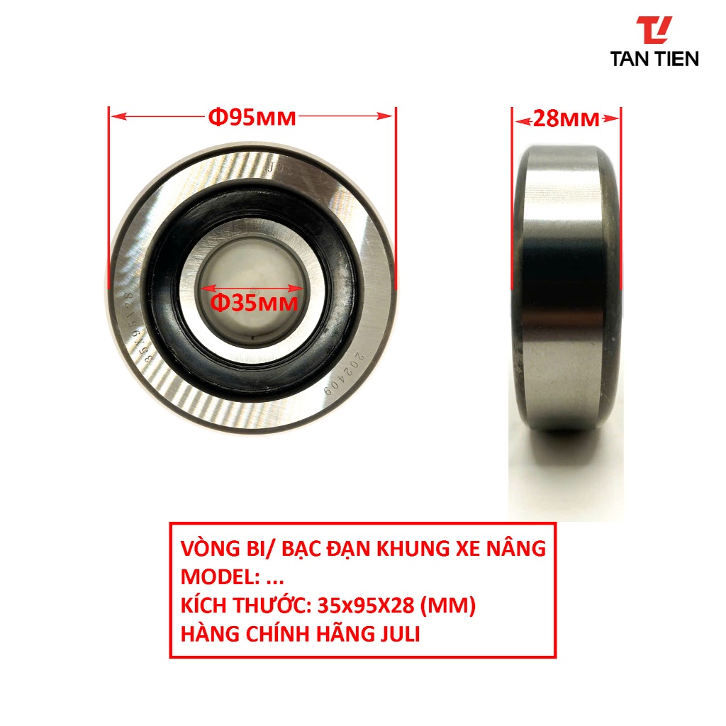 Vòng bi, Bạc đạn xe nâng JULI, 35x95x28 (mm) | Shopee Việt Nam