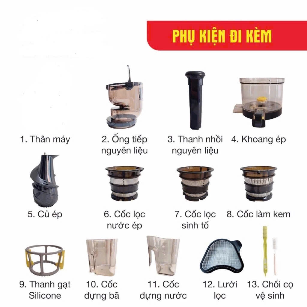 (CHÍNH HÃNG) Linh kiện chính hãng Máy ép chậm Biochef 666, Biochef 888 ...