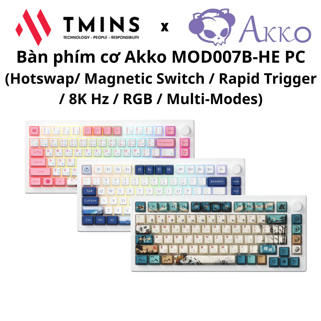 Bàn phím cơ Akko MOD007B-HE PC (Hotswap/RGB/8K Hz/Magnetic Switch/Rapid ...