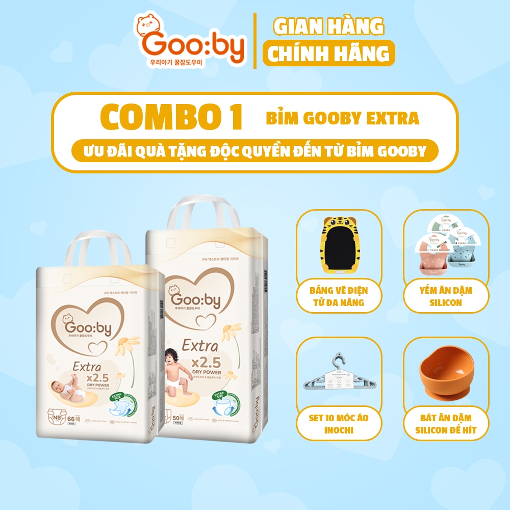 (Kèm quà) Tã/bỉm Gooby Extra - Bỉm ngày siêu mỏng mềm mại, thấm hút tốt ...