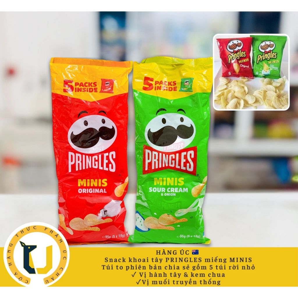 (HÀNG ÚC) Snack khoai tây phiên bản mini PRINGLES Minis phiên bản Gói ...