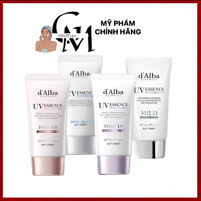 [FULLBOX] Kem chống nắng D'Alba Waterfull Essence / MILD / TONE UP Sun ...
