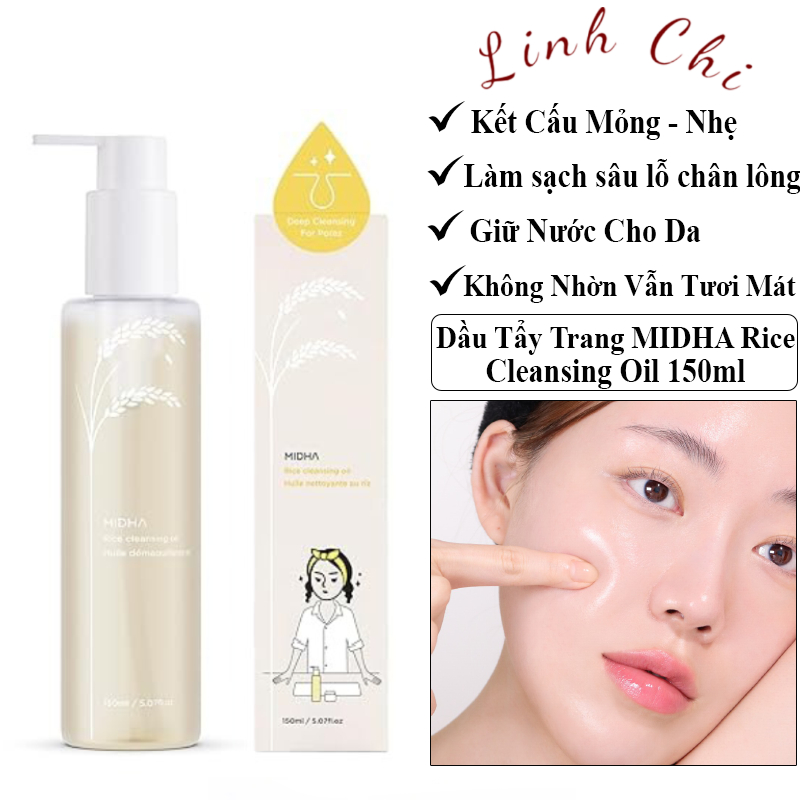 Dầu Tẩy Trang Làm Sạch Sâu Dịu Nhẹ Cho Mọi Loại Da MIDHA Rice Cleansing Oil 150ml, Dầu Tẩy Trang ...