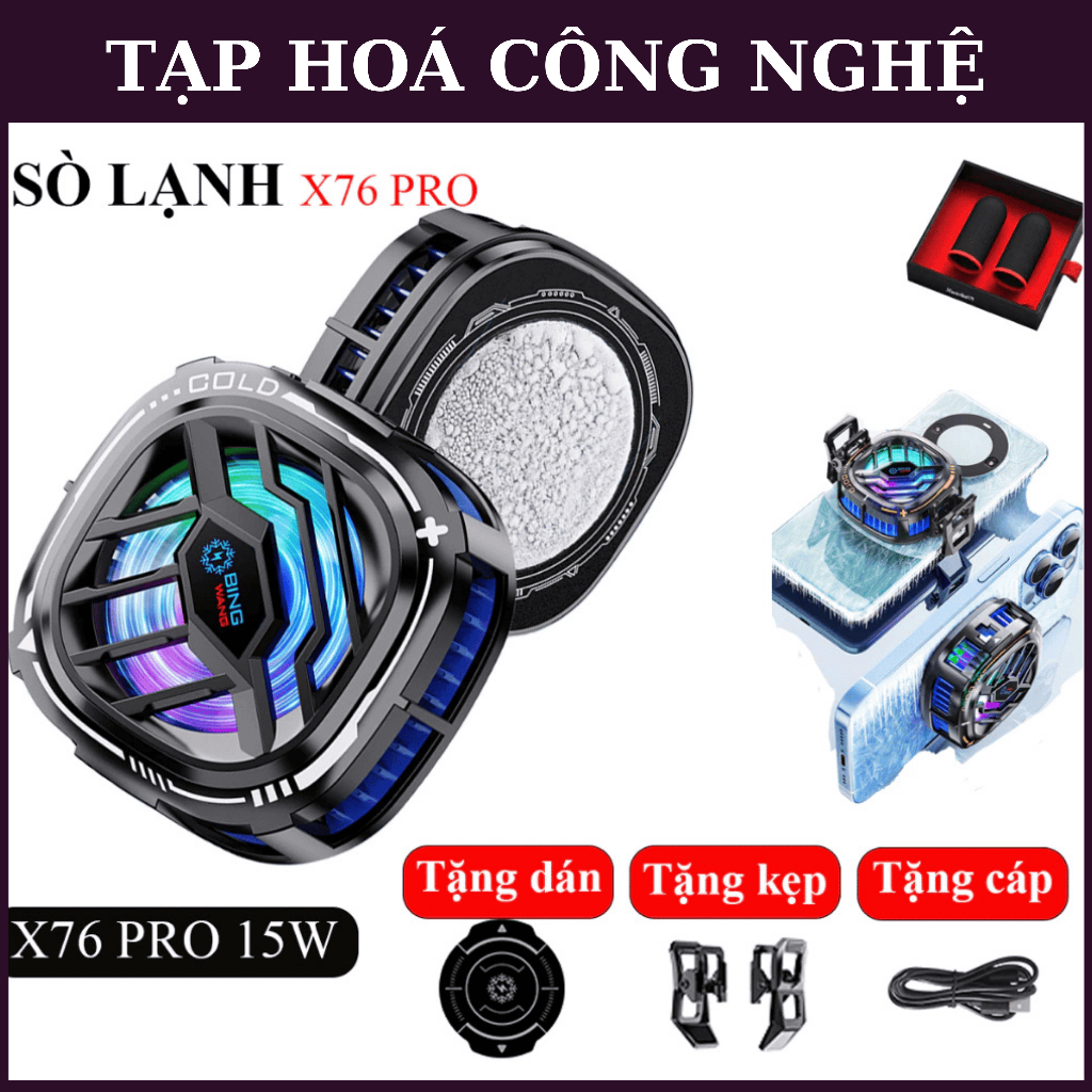 Quạt Tản Nhiệt Điện Thoại X76 Pro (Sò Lạnh Từ Tính Led Gaming, Giảm ...