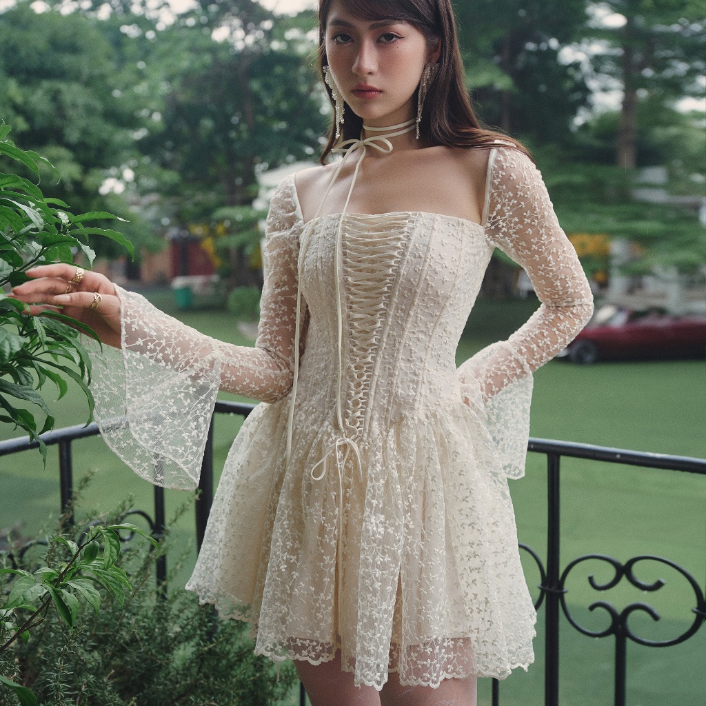 DARLING.ISM - Đầm ngắn form corset tay dài Sundew Dress | Shopee Việt Nam