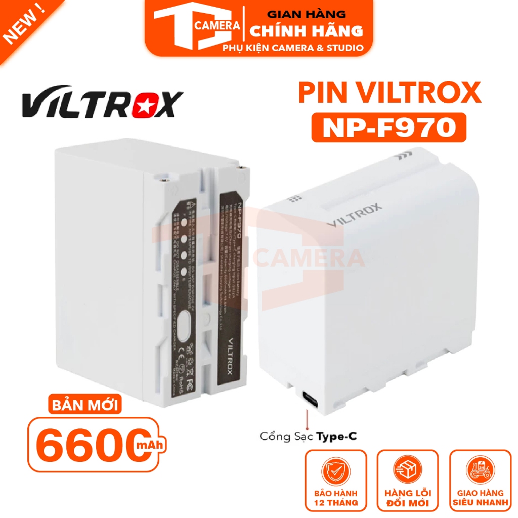 Pin NP-F970 6600mAh Tích Hợp Sạc TypeC Cho Đèn Led Chính Hãng VILTROX ...