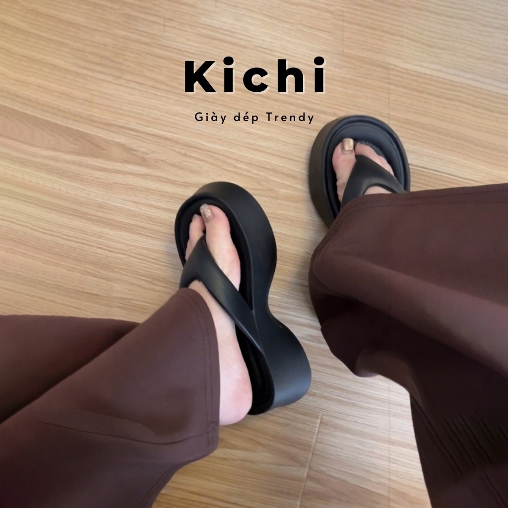 Dép tông KICHI đế cao 6cm không hôi chân chất Eva cao cấp dép xỏ ngón kẹp cho nữ đi biển 𝟴𝟴𝟲𝟬xn ...