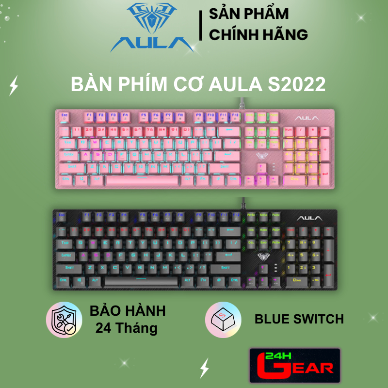 Bàn phím cơ gaming AULA S2022 Pro (Blue /Red switch, USB, LED Rainbow ...