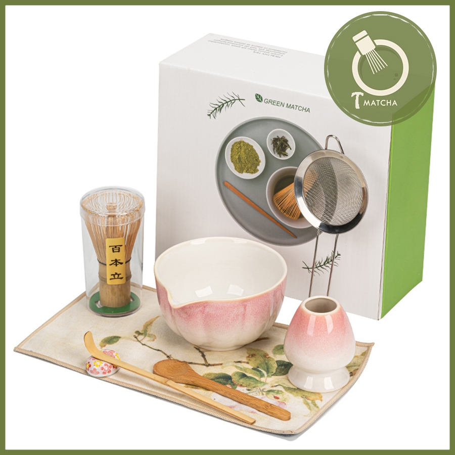 Bộ combo 8 dụng cụ pha matcha hồng trắng (CW-21) | Shopee Việt Nam