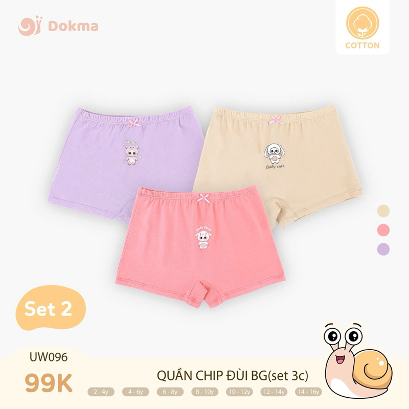 quần chíp đùi DOKMA dành cho bé gái size từ 2 tuổi đến 12 tuổi dokma ...