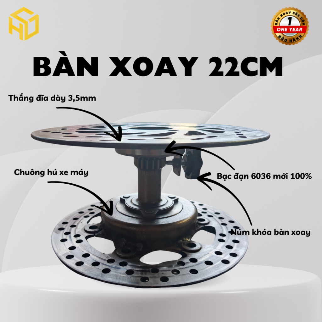 Bàn xoay bonsai cây cảnh size 22cm, đế xoay chậu cảnh tải nặng 200kg khách tự sơn theo ý khách ...