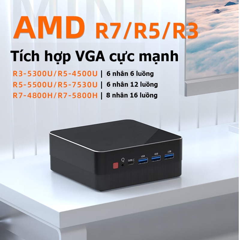 Mini pc amd ryzen 5 các đời 4500u 5500u 4800h 5600h 5600u chính hãng ...