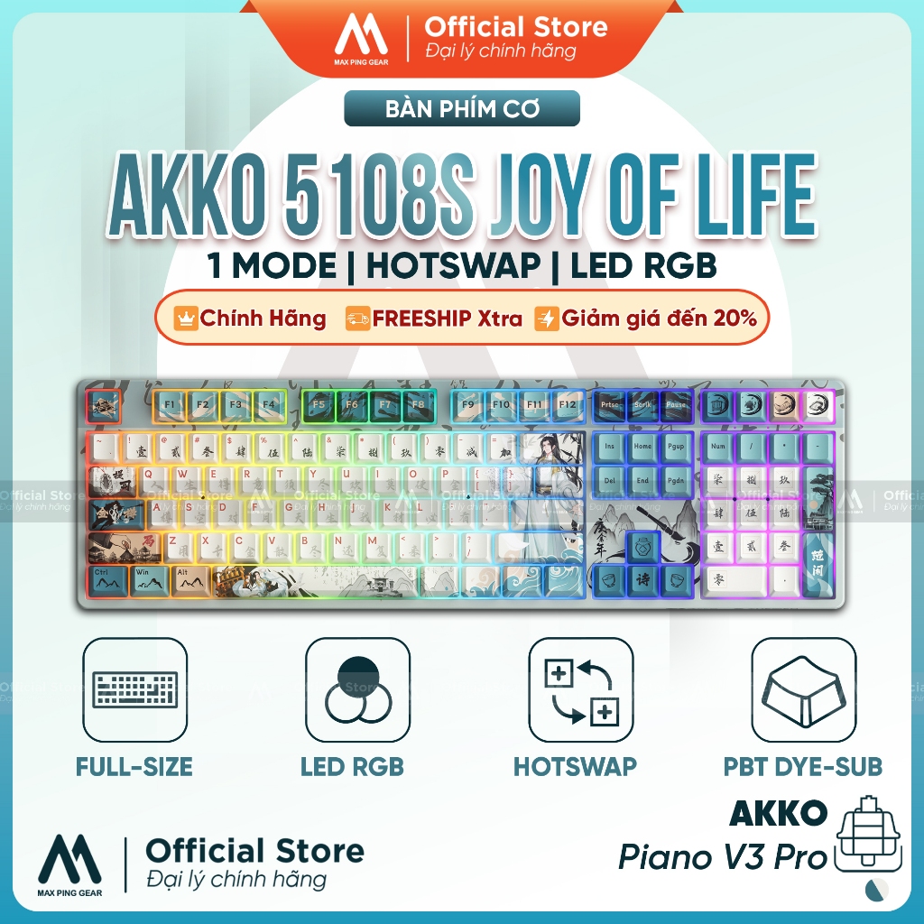 [HỎA TỐC] Bàn phím cơ AKKO 5108 S Joy of Life (RGB / Hotswap/1-mode ...