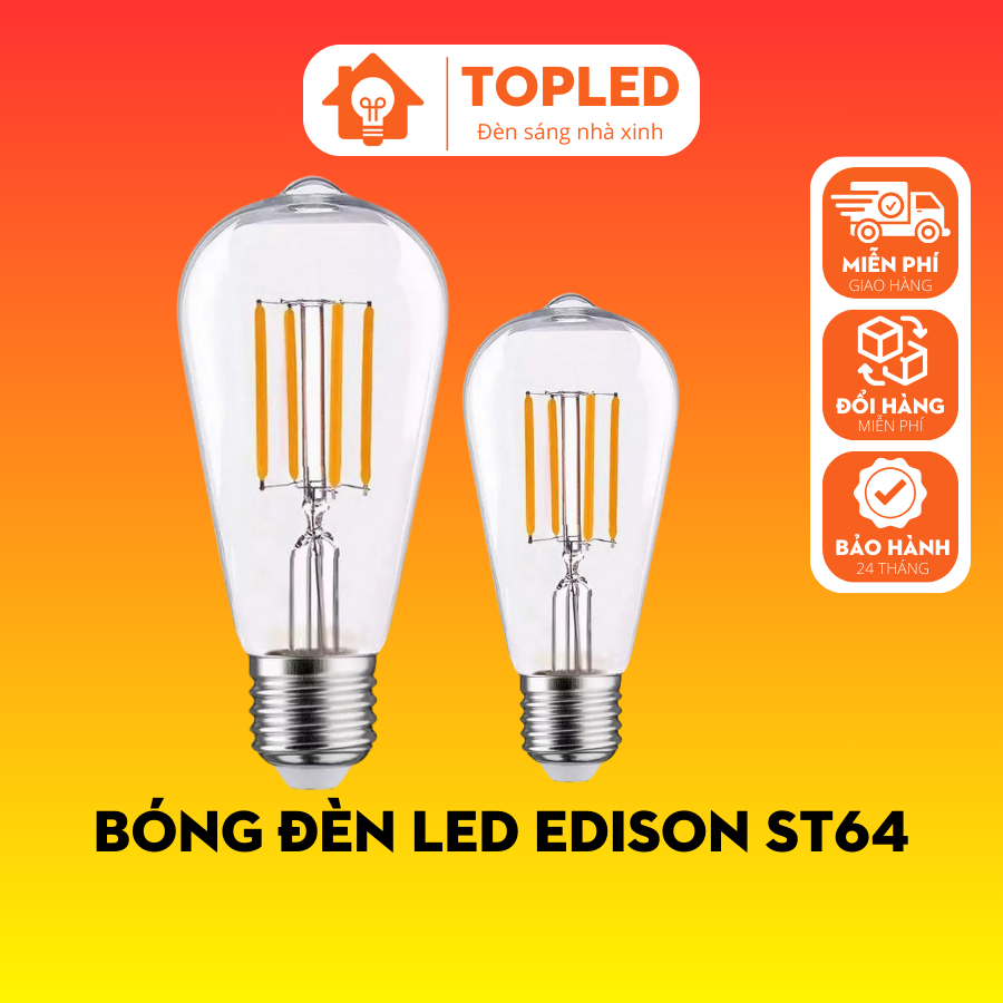 Bóng Đèn LED Edison ST64 Vàng Nắng | Shopee Việt Nam
