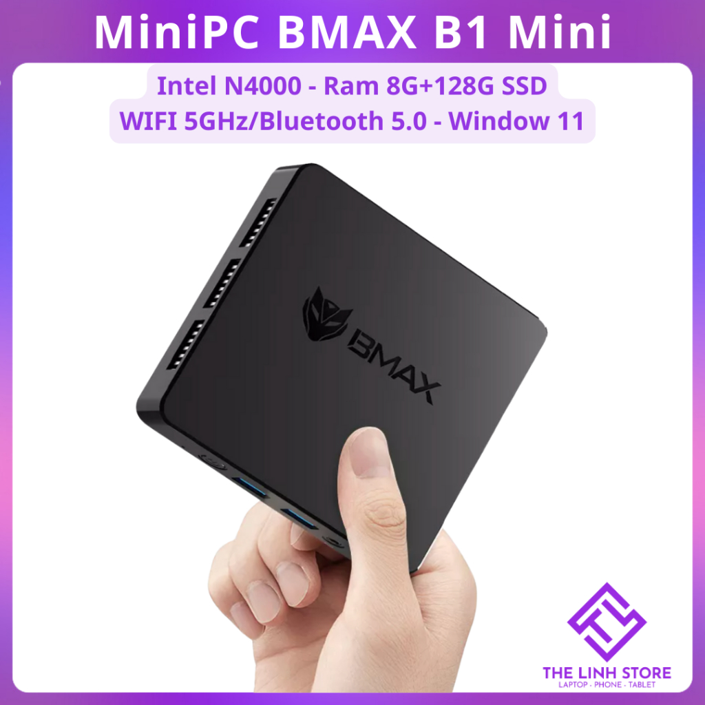 Máy tính Mini PC BMAX B1 Mini mới FullBox - Intel N4000 ram 8G 128G SSD ...