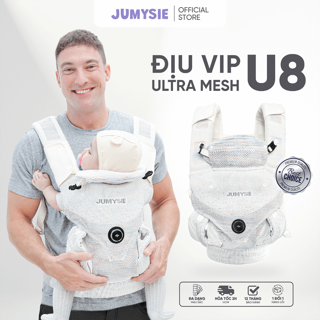 Địu Trợ Lực Jumysie Ultra Mesh - Vải Fly-Knitted 5D Cao Cấp - Êm Ái, Thoáng Mát, Chống Gù ...