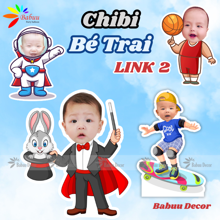 Chibi bé trai trang trí sinh nhật LINK 2 Babuu Decor (34-66) | Shopee ...