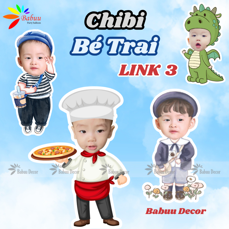 Chibi bé trai trang trí sinh nhật LINK 3 Babuu Decor (67-99) | Shopee ...
