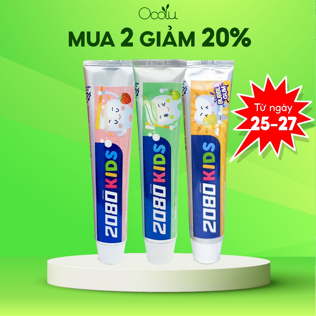 Kem đánh răng trẻ em 2080 Kids Toothpaste Hàn Quốc ngăn ngừa sâu răng ...