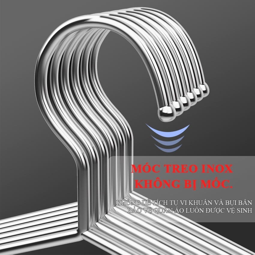 Set 30 Móc Treo Quần Áo Inox - Móc Inox Treo Phơi Đồ Người Lớn, Trẻ Em,Dài 32-42cm - Độ dày 3mm ...