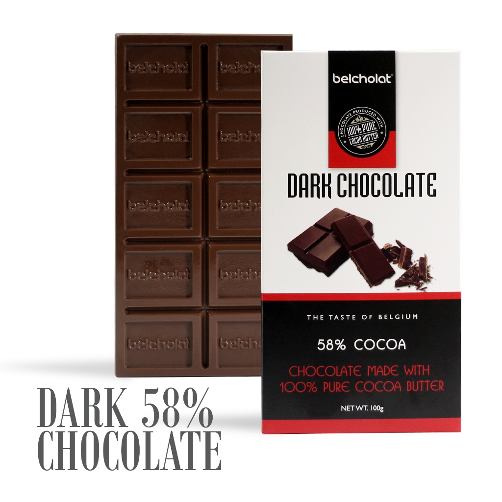 Thanh Socola đen Belcholat Chocolate 58% ca cao vị đắng dịu | Shopee ...