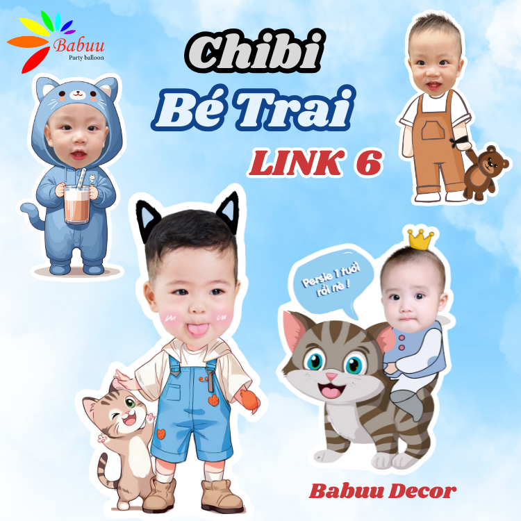Chibi bé trai trang trí sinh nhật LINK 6 Babuu Decor (166-204) | Shopee ...