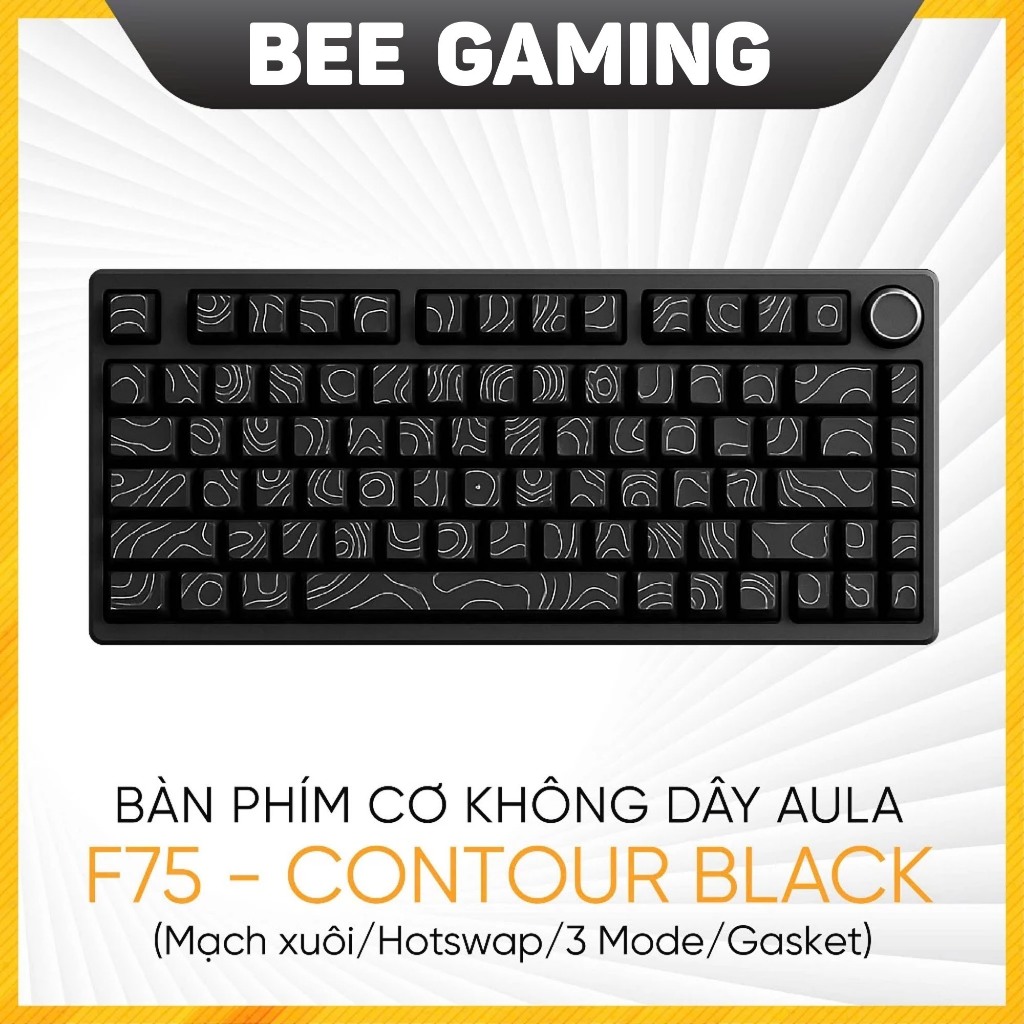 Bàn phím cơ không dây AULA F75 - Contour Black (Hotswap / Led RGB ...