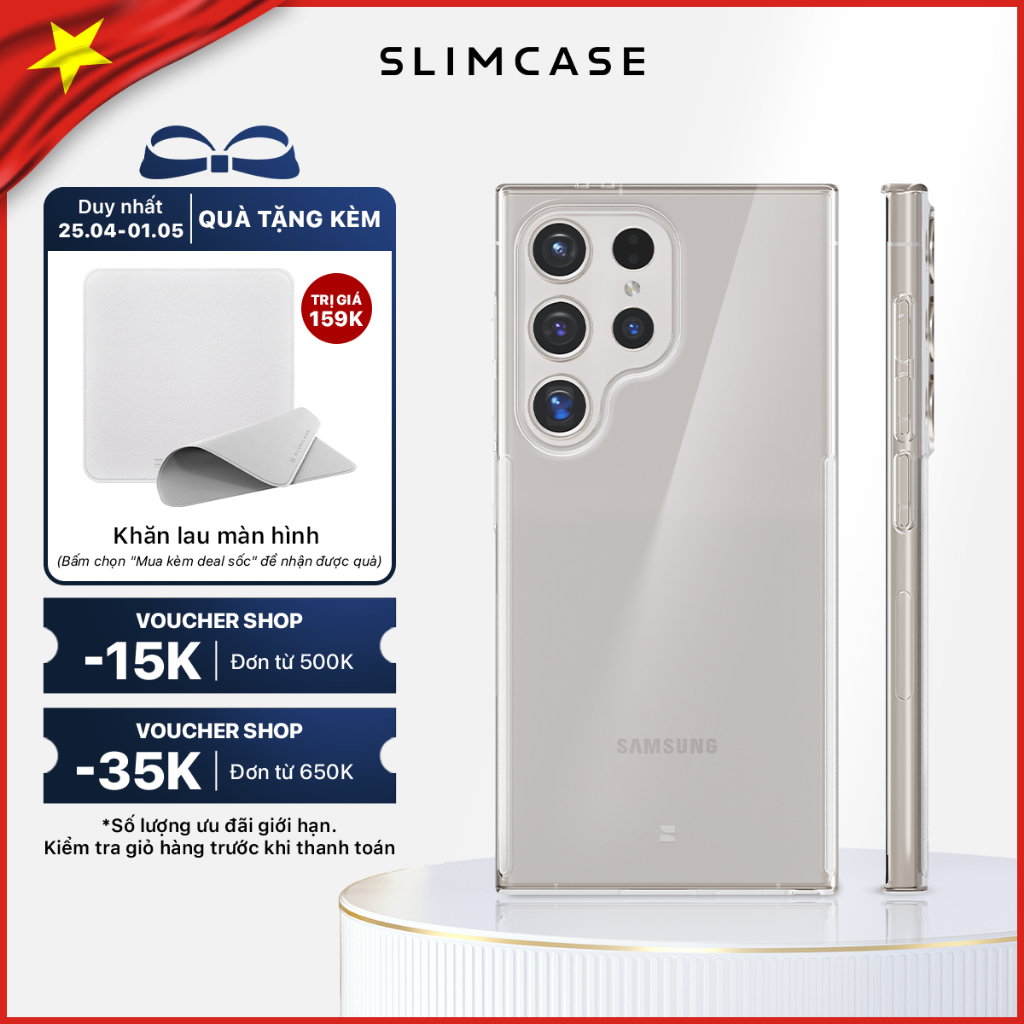 Ốp lưng Samsung S24 Ultra trong suốt SLIMCASE UNIQUE 2 - Chống ố vàng, siêu mỏng, bảo hành 2 năm ...